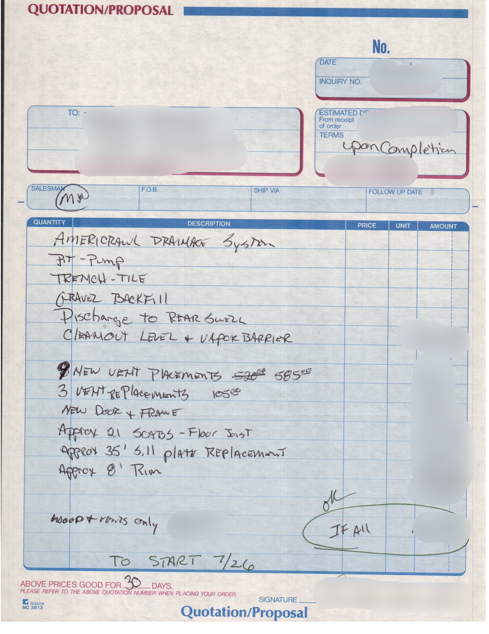 Job completed for Randy B. Wanamaker , IN